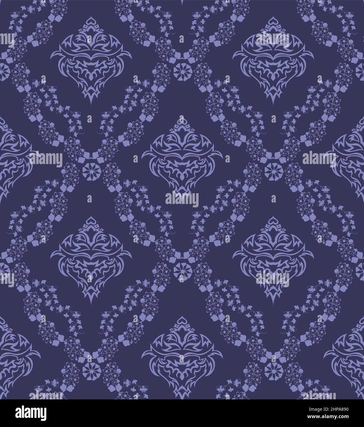 Damask Seamless Vector Pattern. Elegant Design in Royal Baroque Style ...