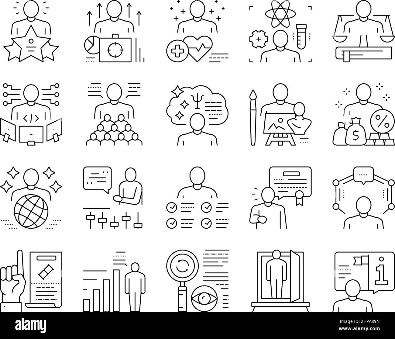 Expert Human Skills Collection Icons Set Vector Stock Vector Image ...