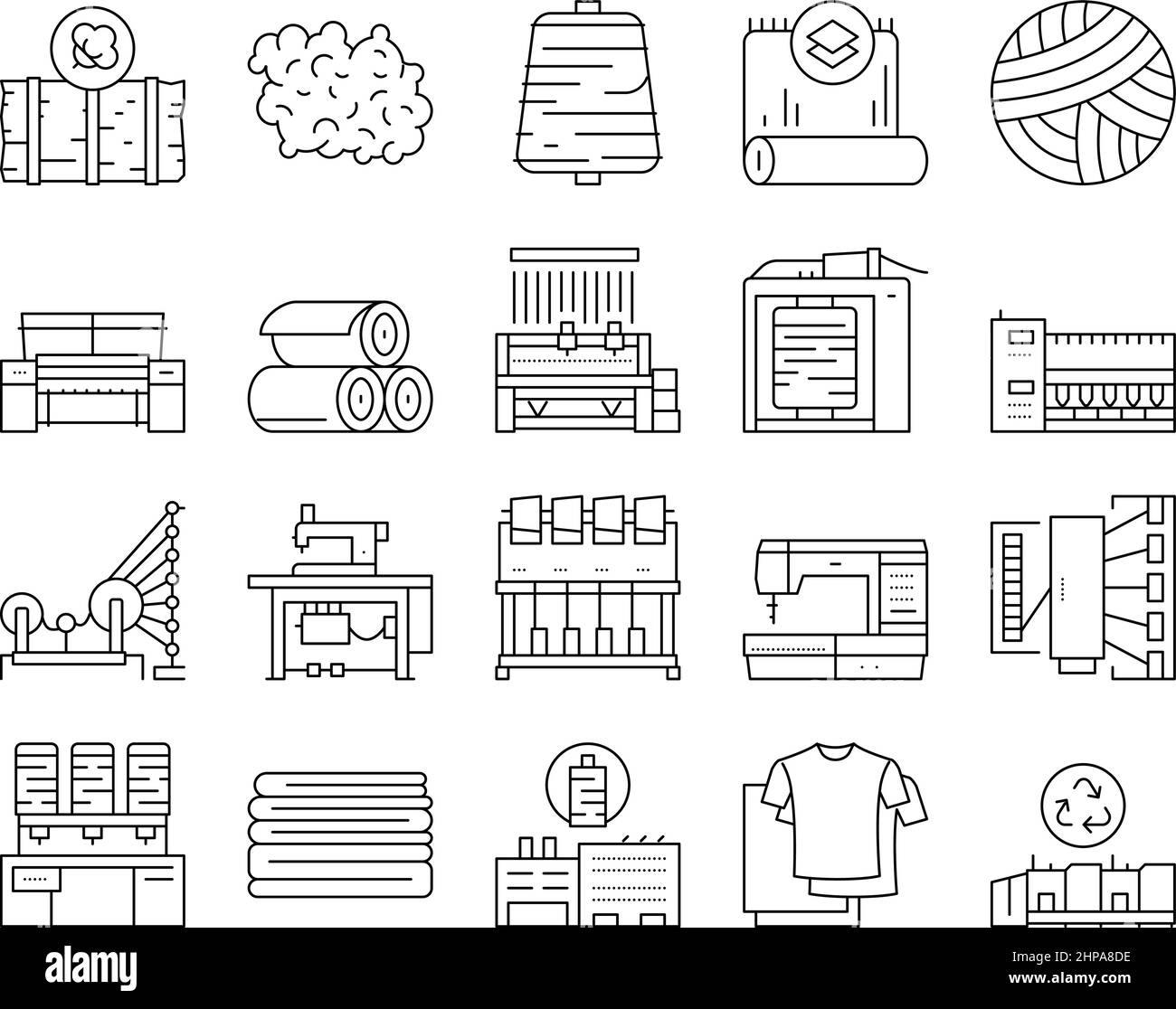 Textile Production Collection Icons Set Vector Stock Vector Image & Art ...