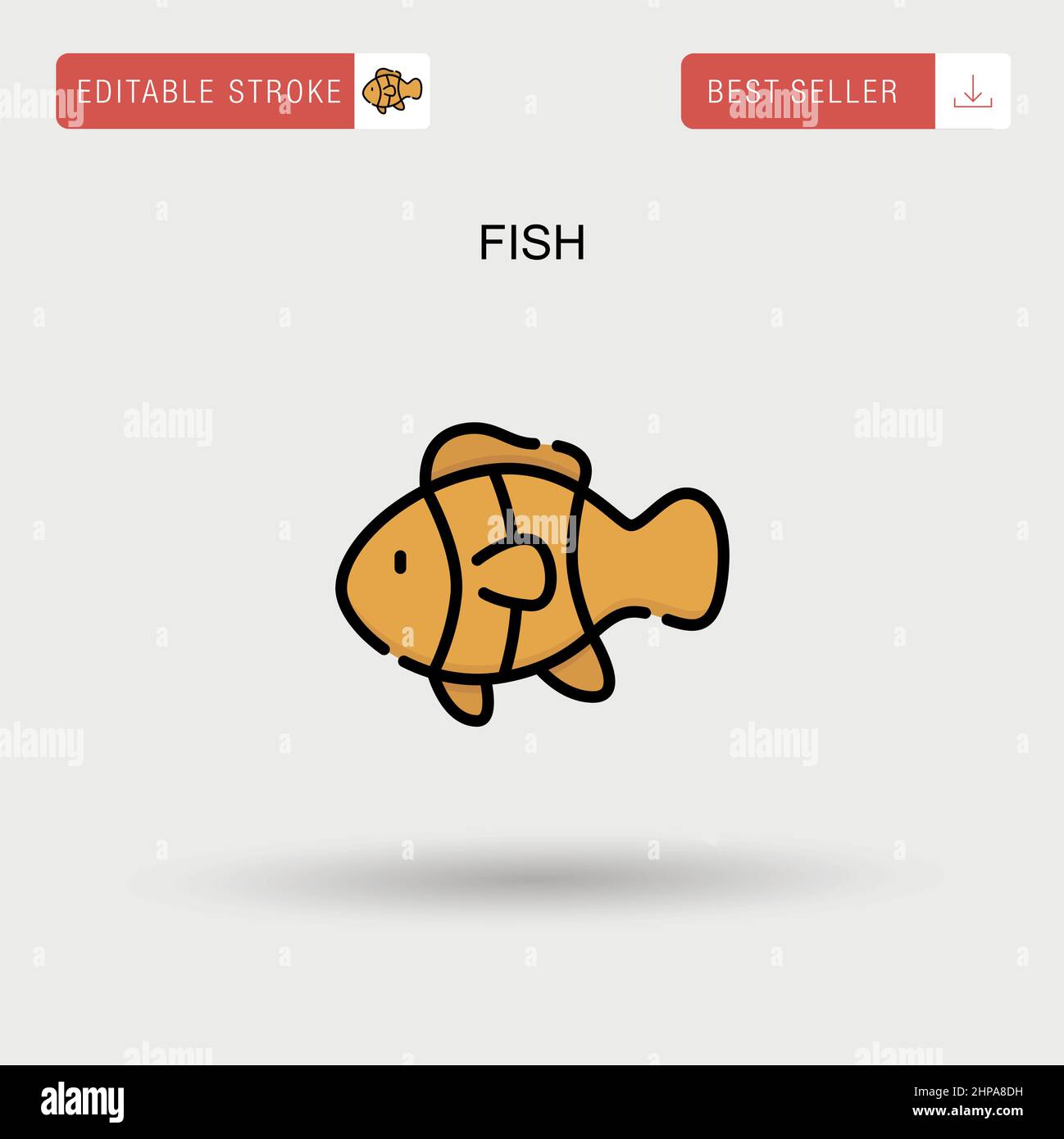 Fish Simple vector icon Stock Vector Image & Art - Alamy