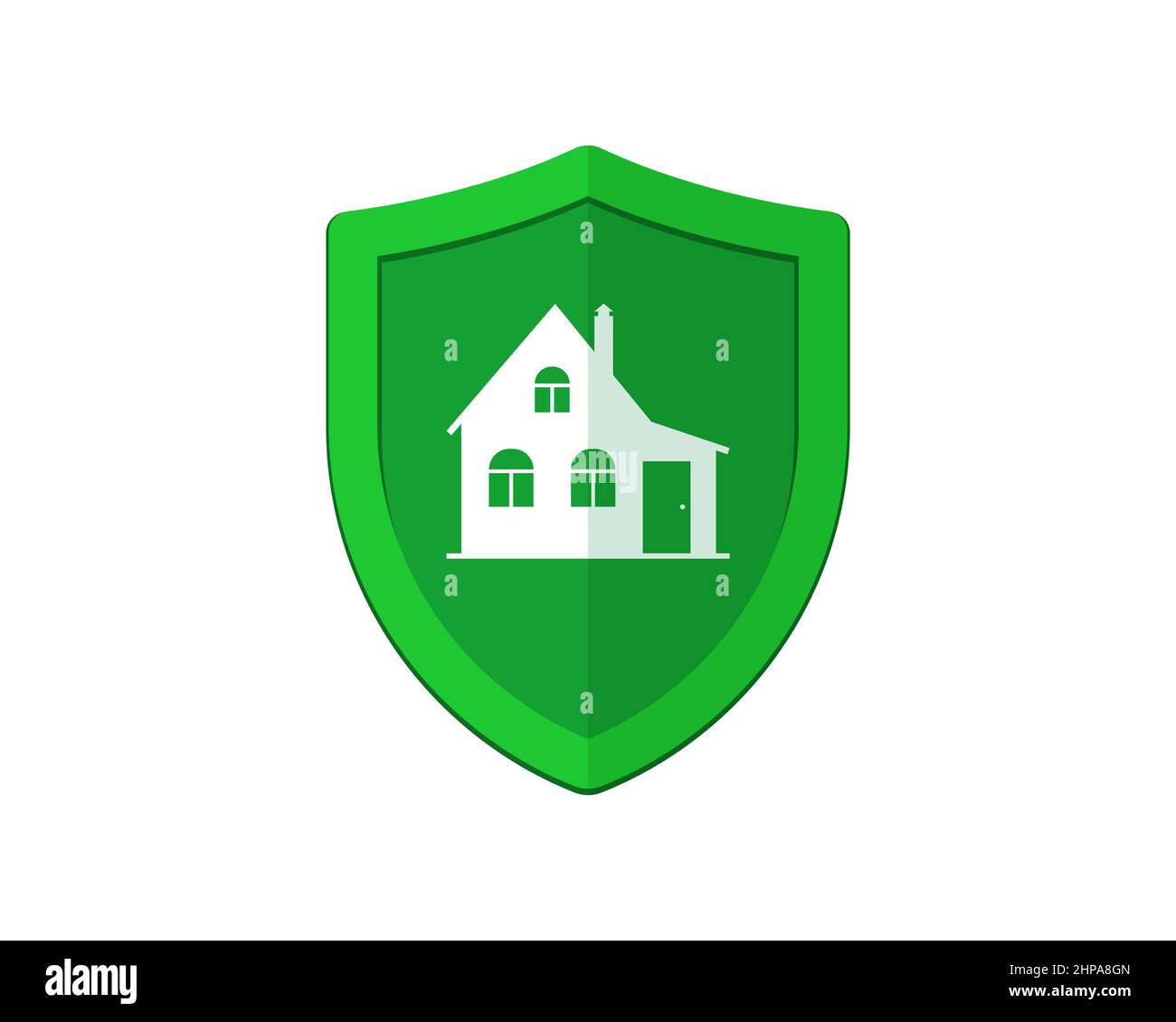 Home protection logo design template. Green shield with house logotype ...