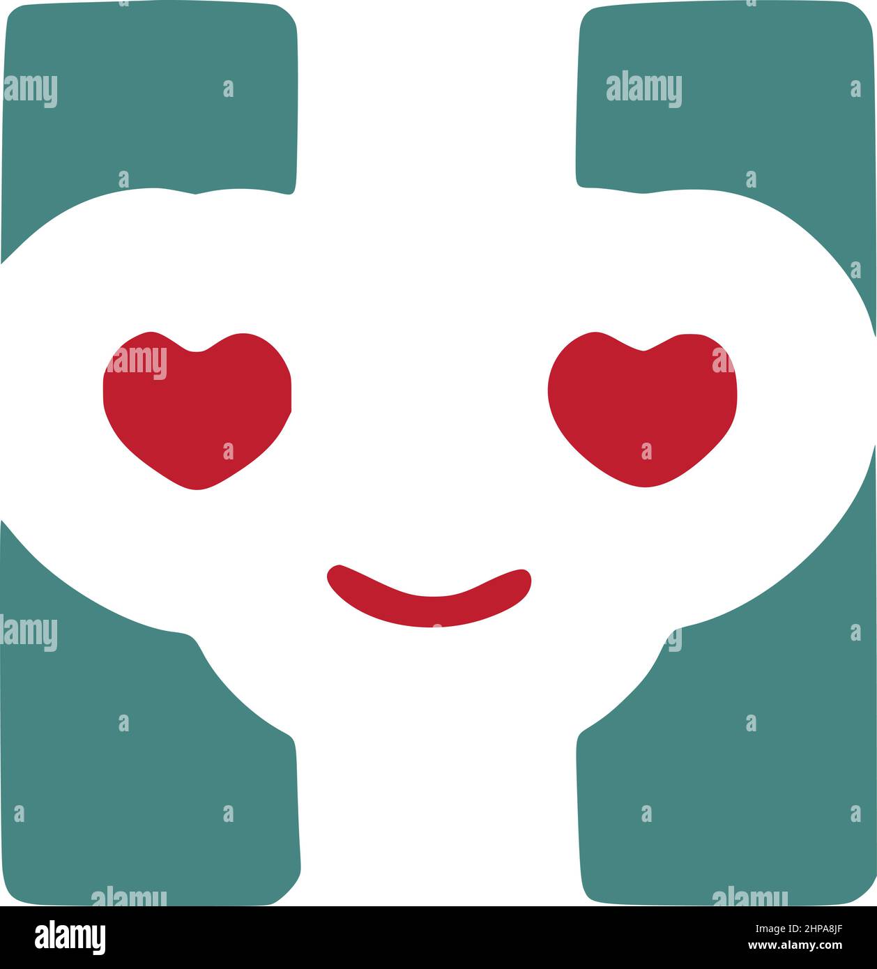 Letter h in love is a cute smiley in doodle style Stock Vector Image ...