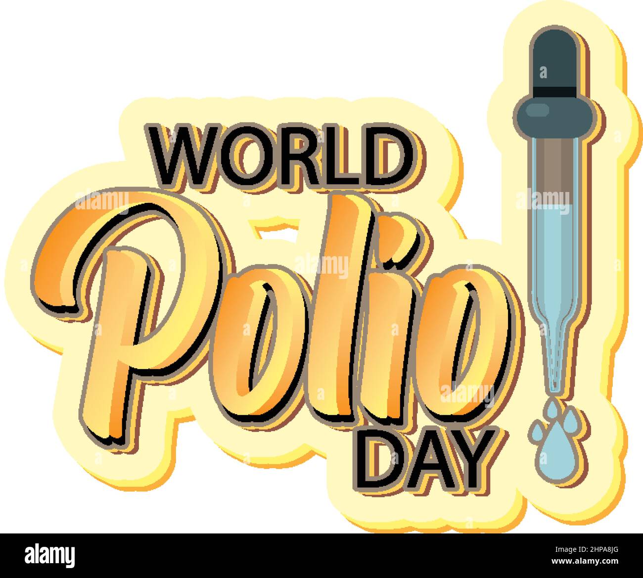 World Polio Day typography design with polio vaccine dropping ...