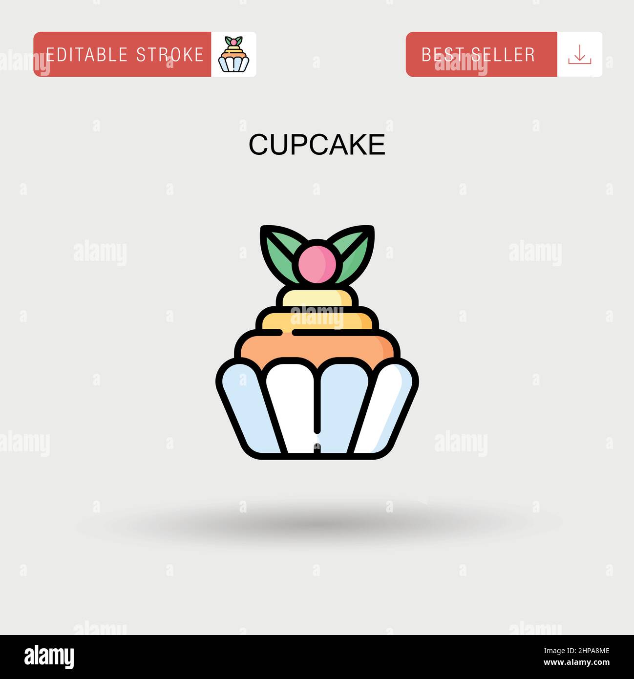 Homemade chocolate cupcakes buttercream Stock Vector Images - Alamy