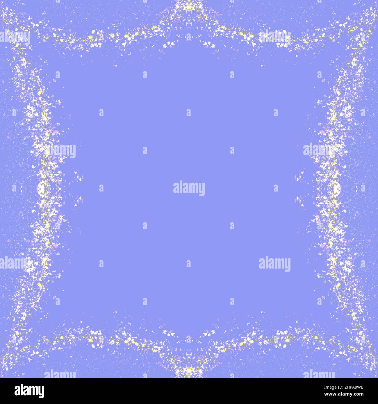 Pastel blue square background framed with pale yellow sprinkles Stock ...