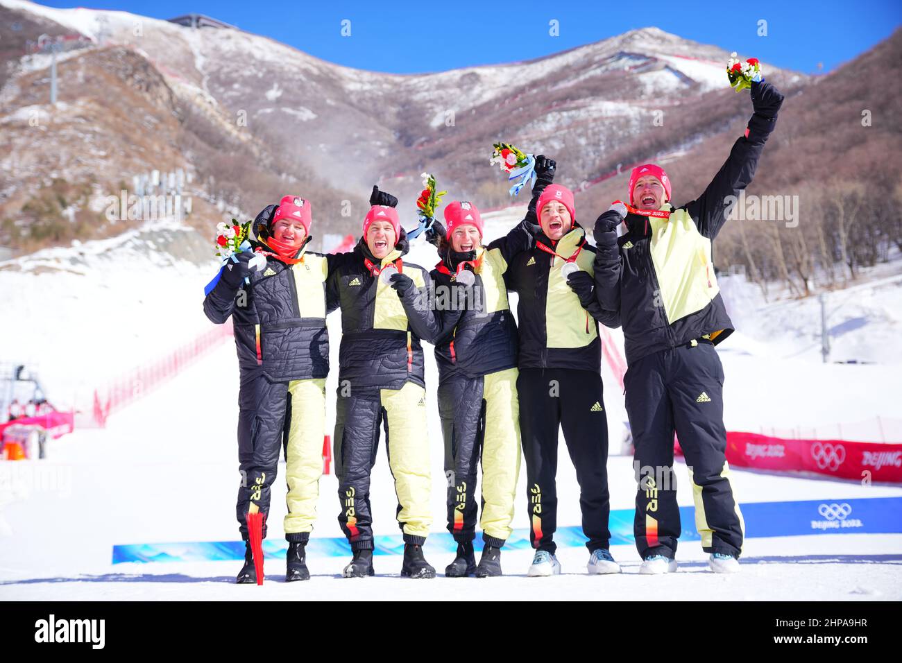 Yanqing, China. 20th Feb, 2022. Olympics, alpine skiing, team, mixed ...