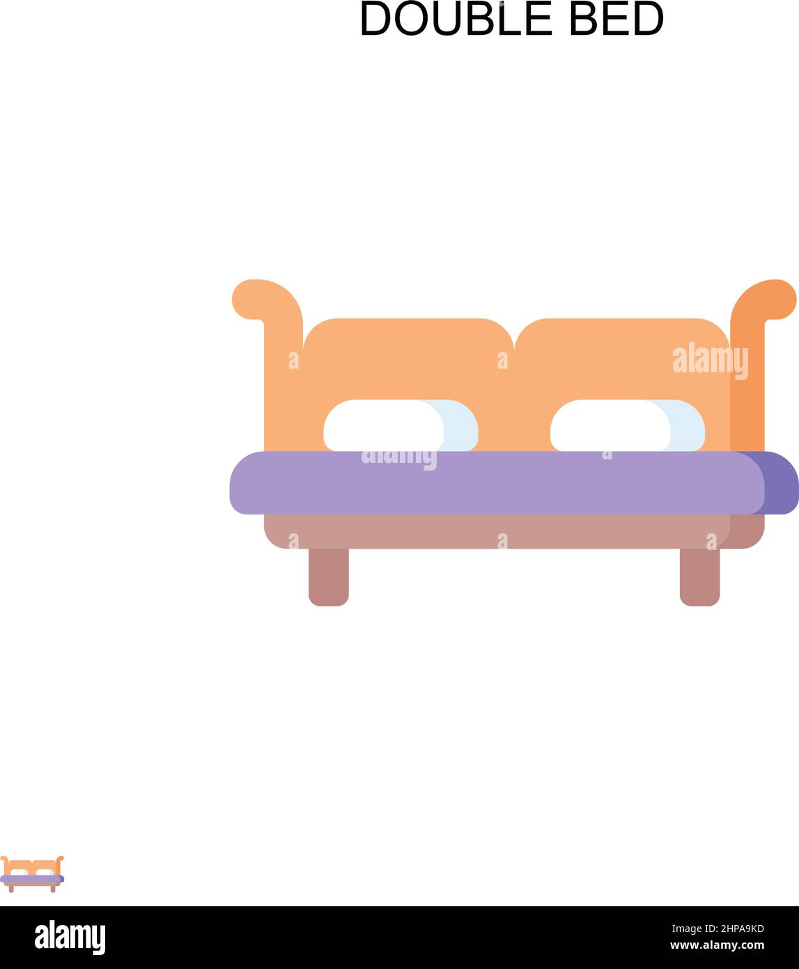 Double bed Simple vector icon. Illustration symbol design template for ...