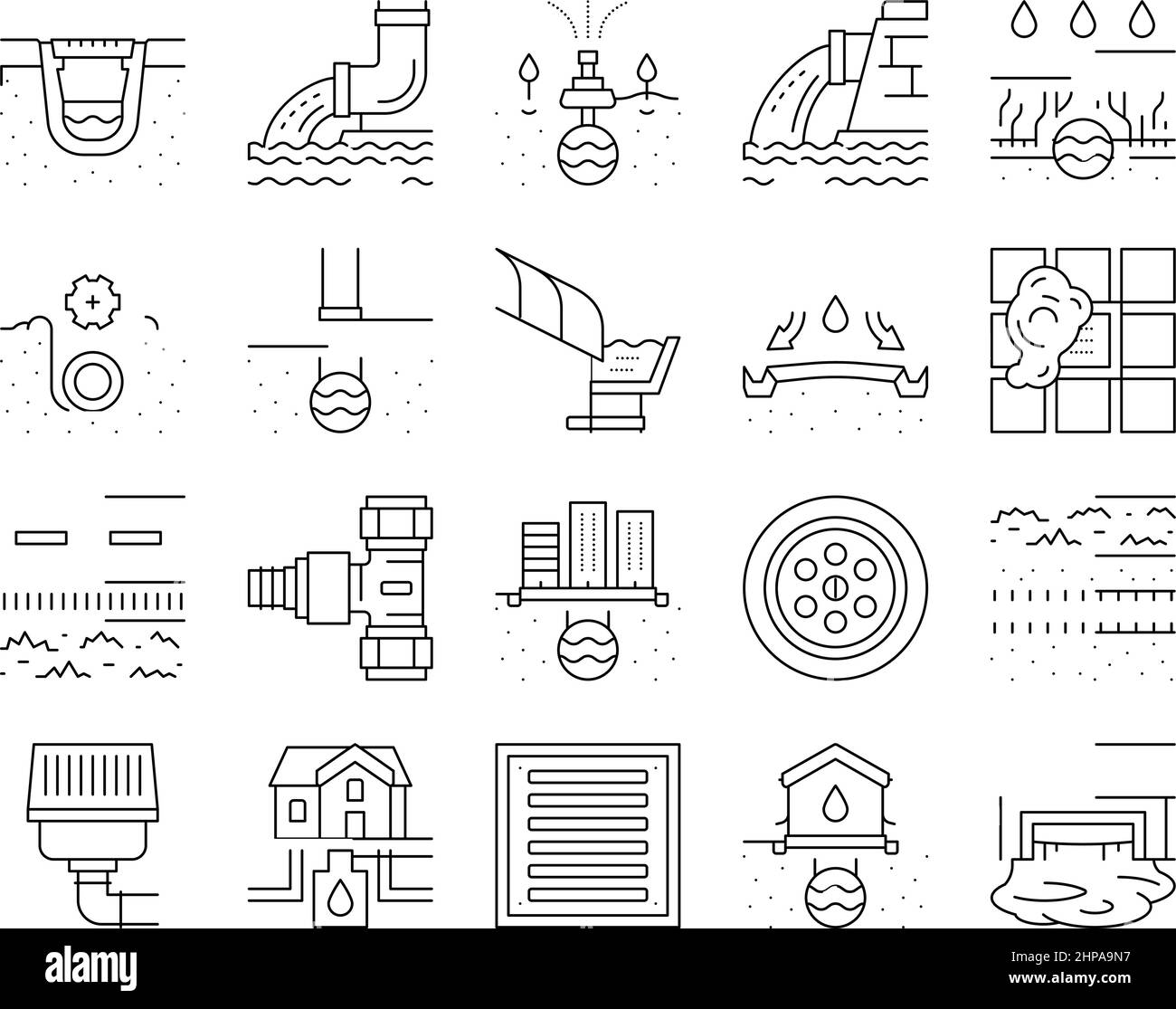 Water flowing drainage pipe Cut Out Stock Images & Pictures - Alamy