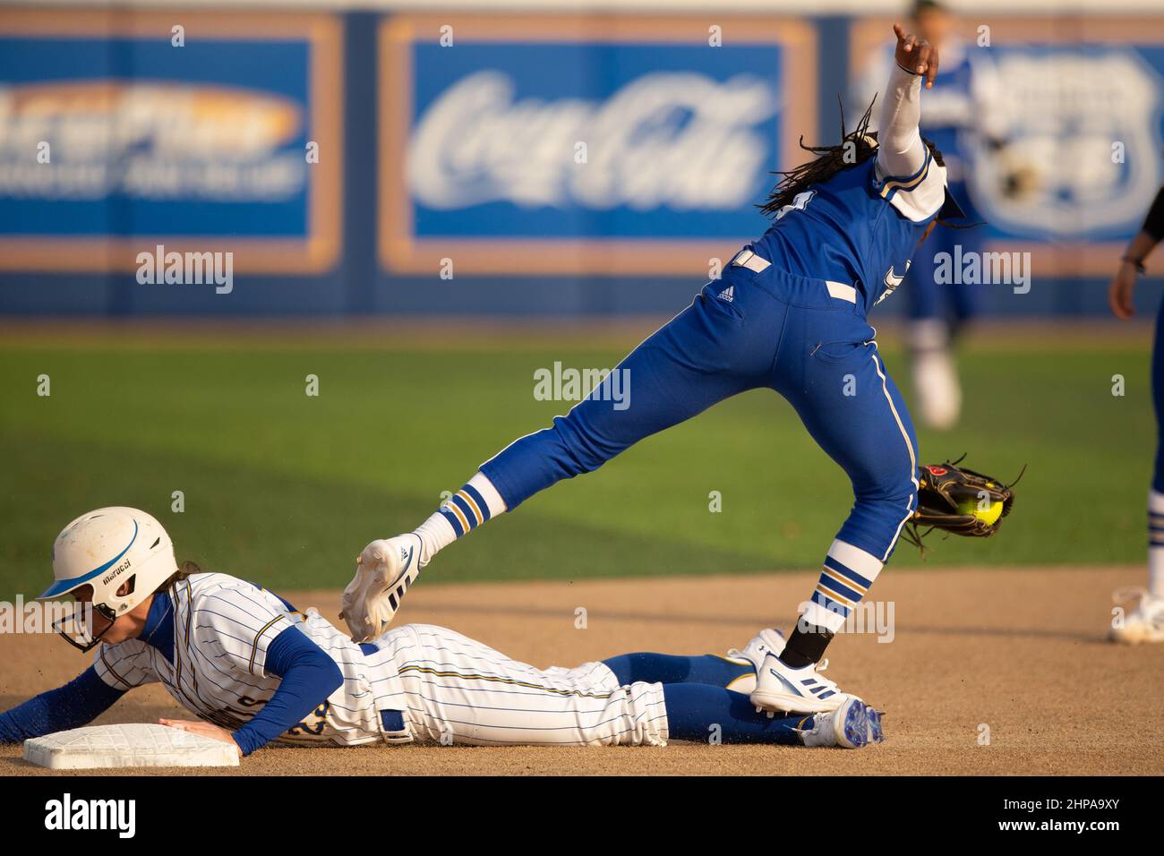 McNeese State Cowgirls outfielder Toni Perrin (23) slides into second ...