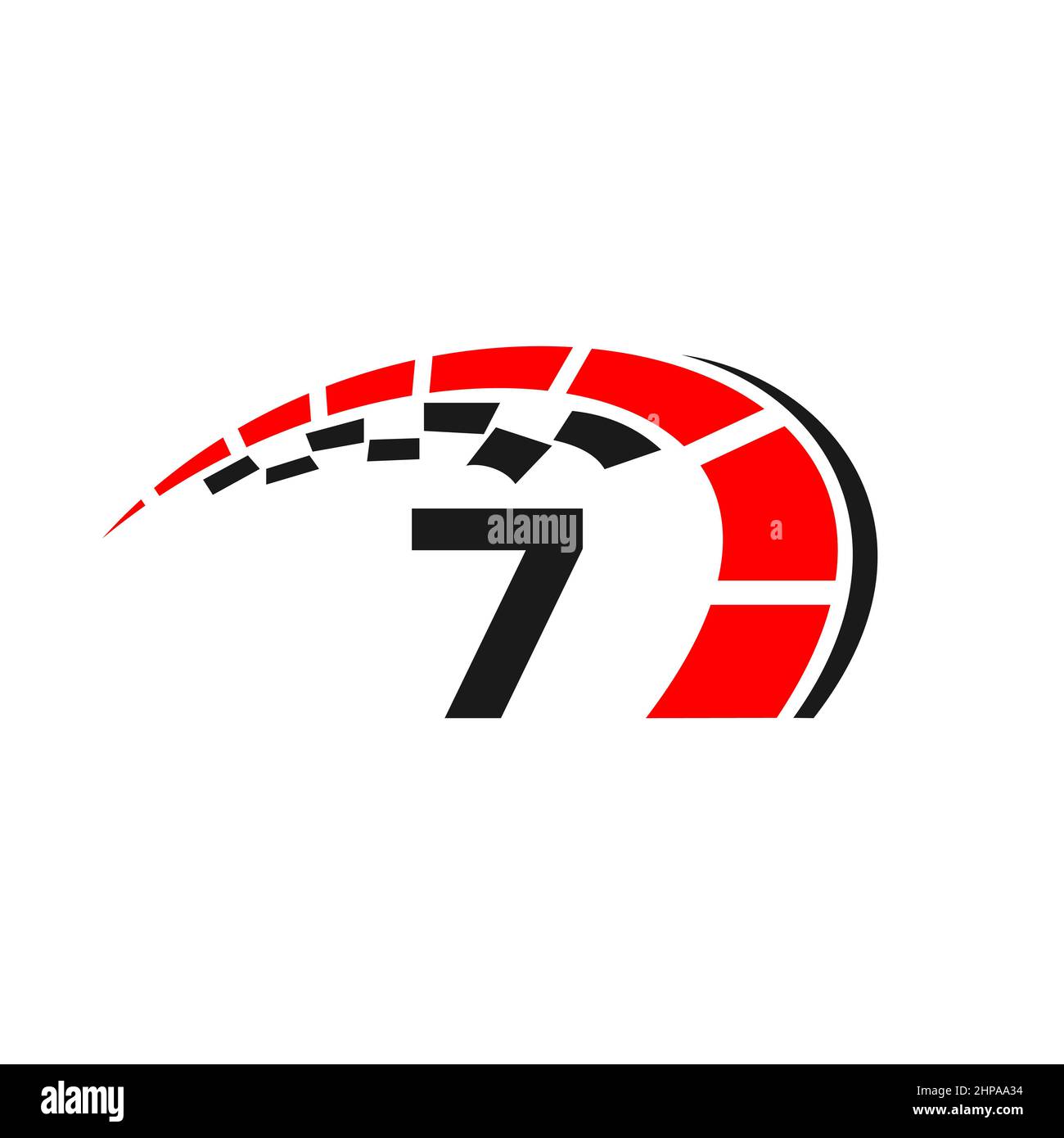 Sport Car Logo On Letter 7 Speed Concept. Car Automotive Template For ...