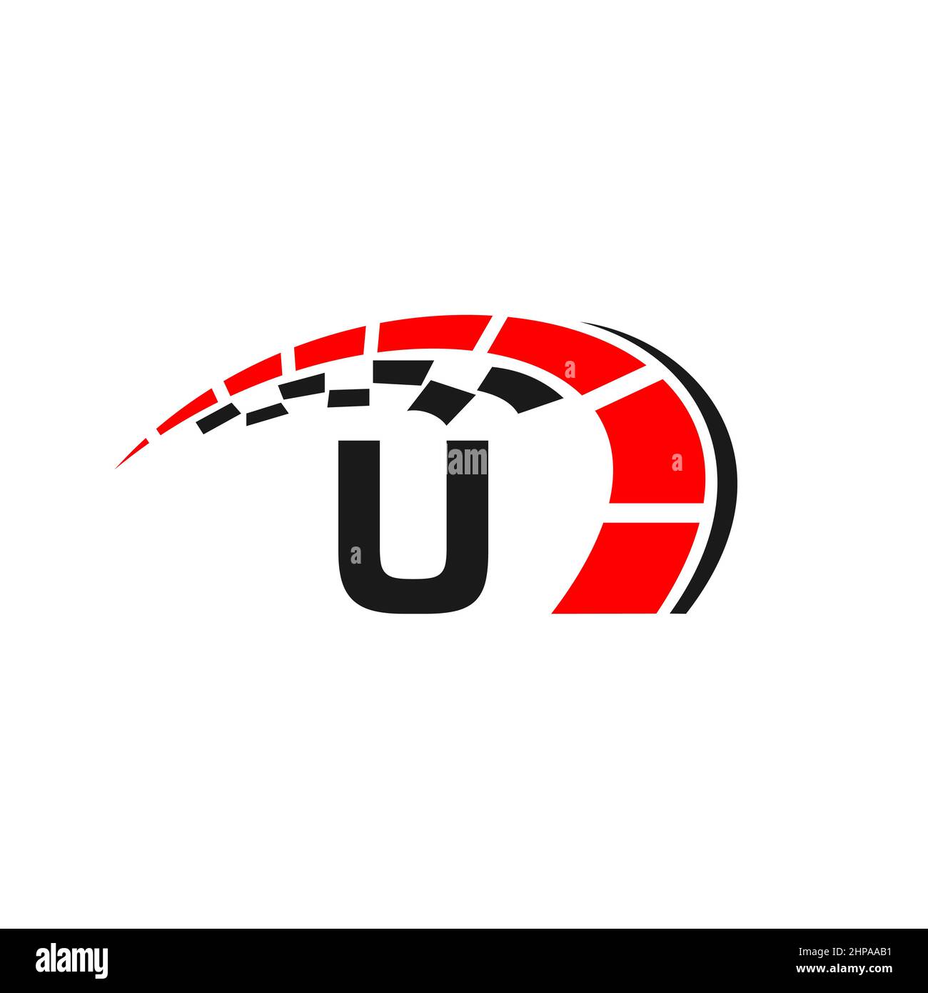 Sport Car Logo On Letter U Speed Concept. Car Automotive Template For ...