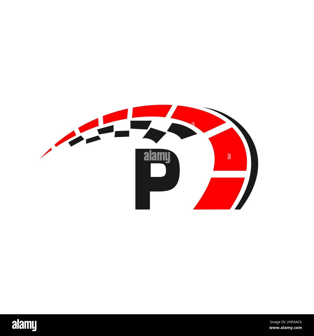 Sport Car Logo On Letter P Speed Concept. Car Automotive Template For ...