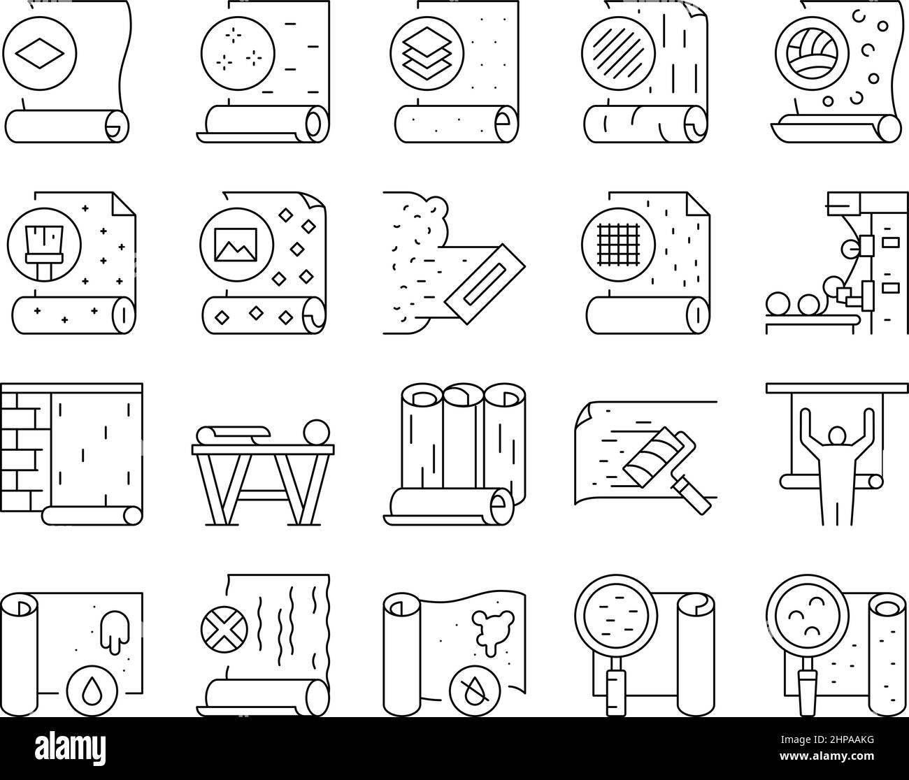 Wallpaper Interior Collection Icons Set Vector Stock Vector Image & Art ...