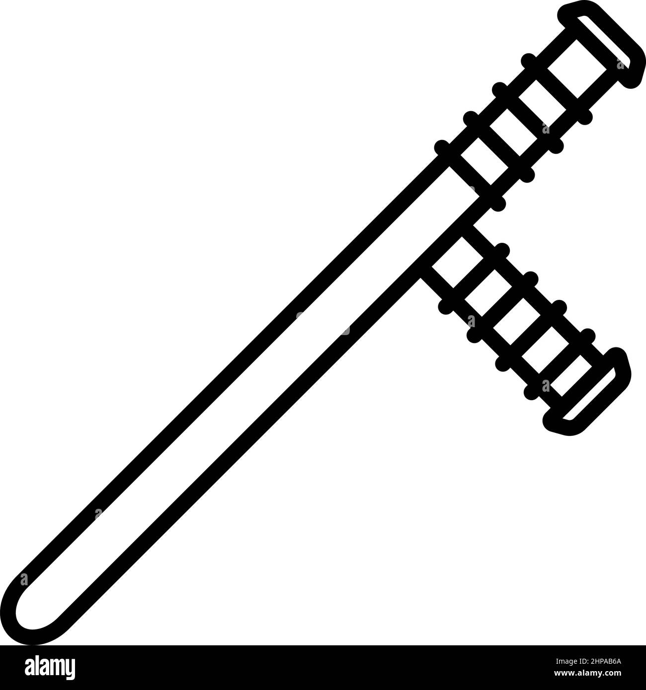 Police Baton Icon. Bold outline design with editable stroke width ...