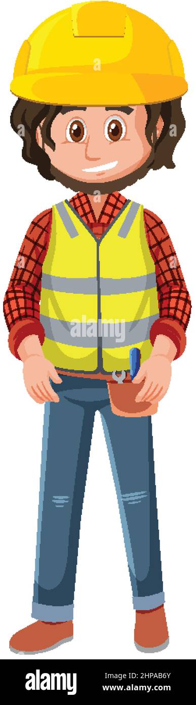 A contractor job cartoon character on white background illustration ...