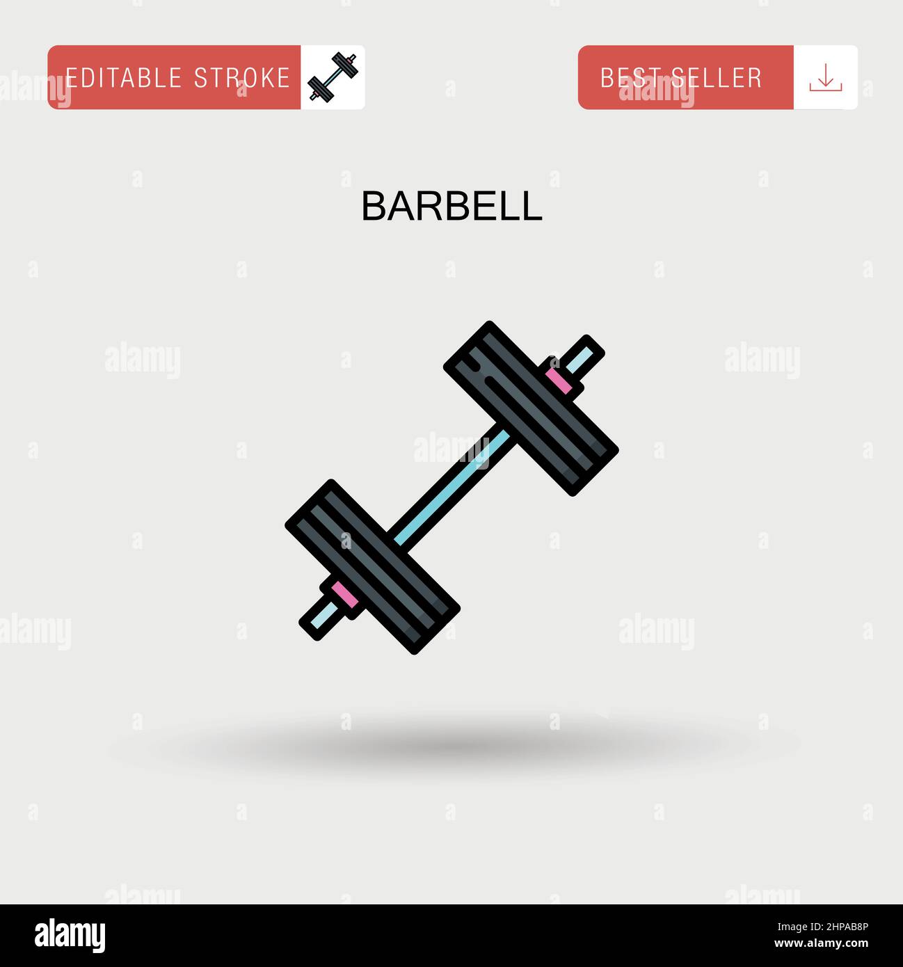 Barbell black bodybuilding Stock Vector Images - Alamy