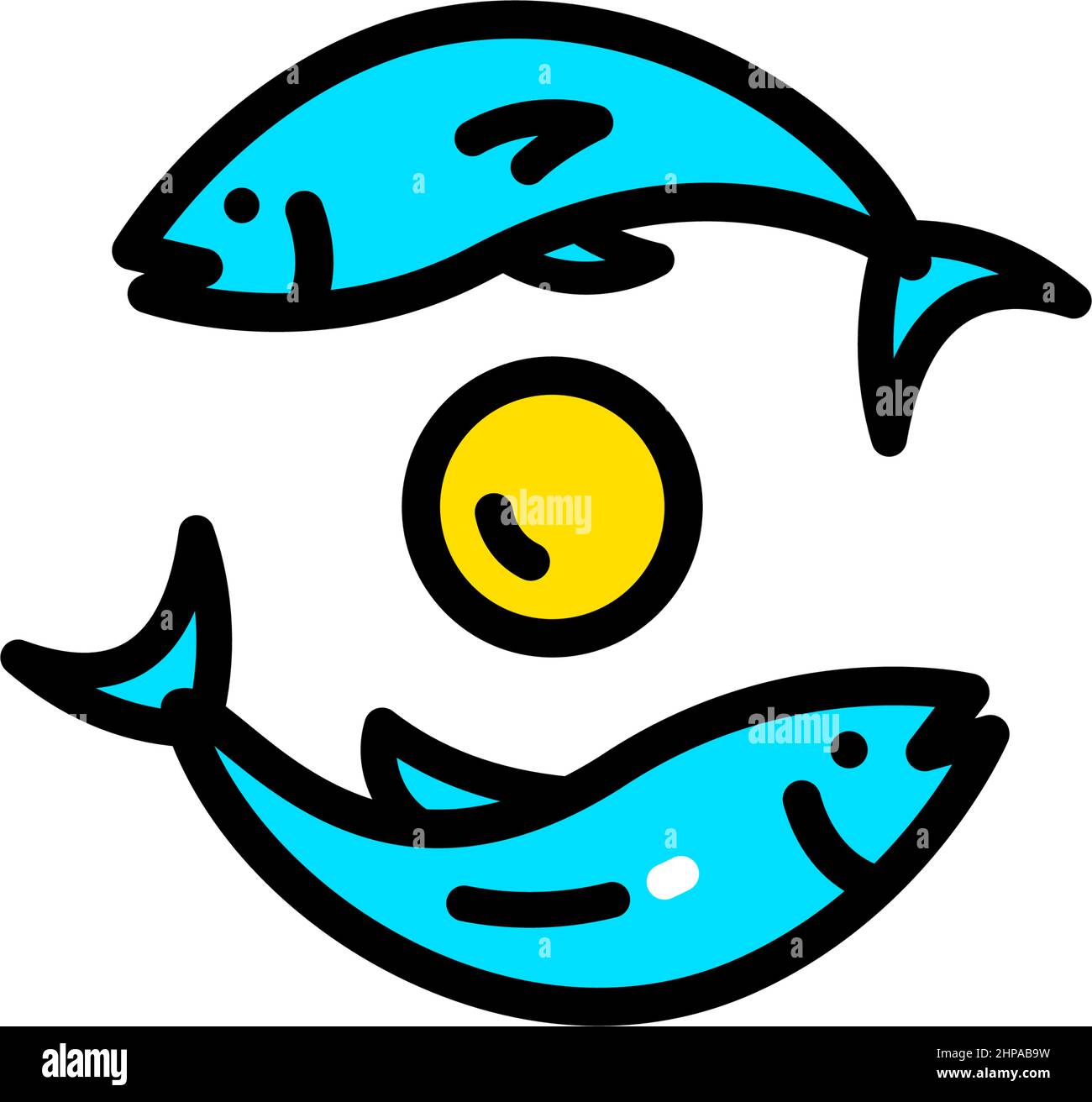 Fish oil icon. Line style cod liver oil sign. Fat oil drop with fish ...