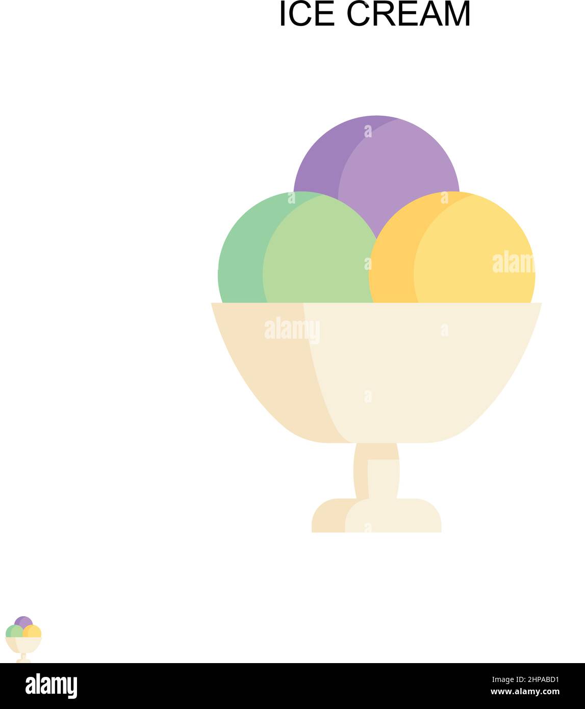 Ice cream Simple vector icon. Illustration symbol design template for ...