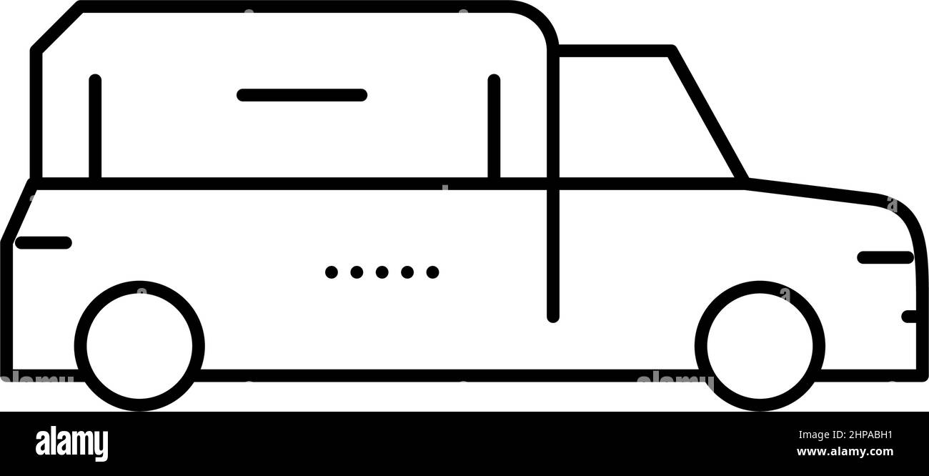 hearse car line icon vector isolated illustration Stock Vector Image ...