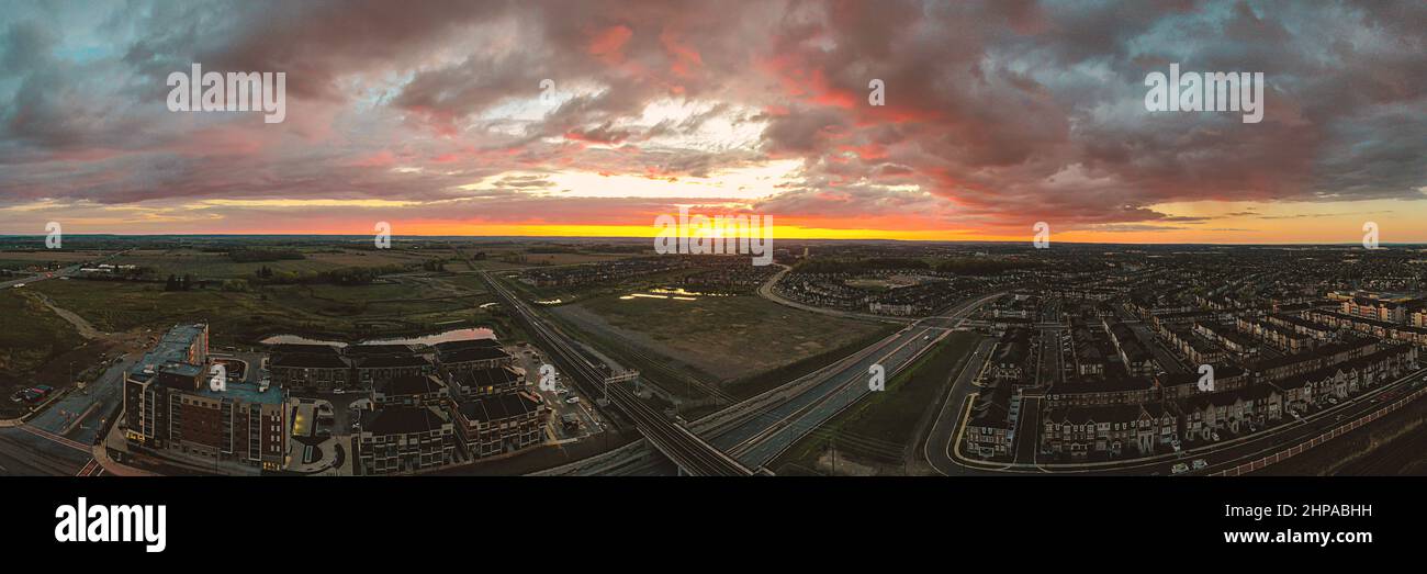 Panorama of the edge of town Stock Photo - Alamy