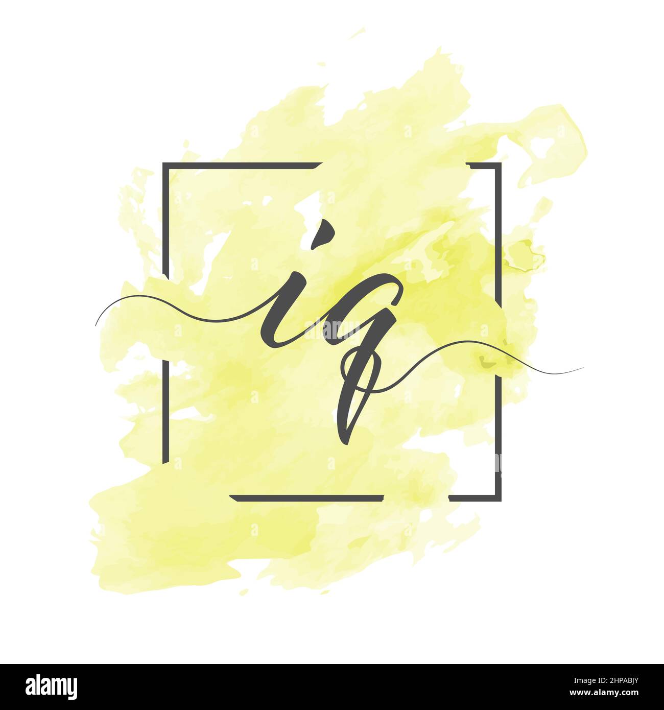 Calligraphic lowercase letters I and Q are written in a solid line on a ...