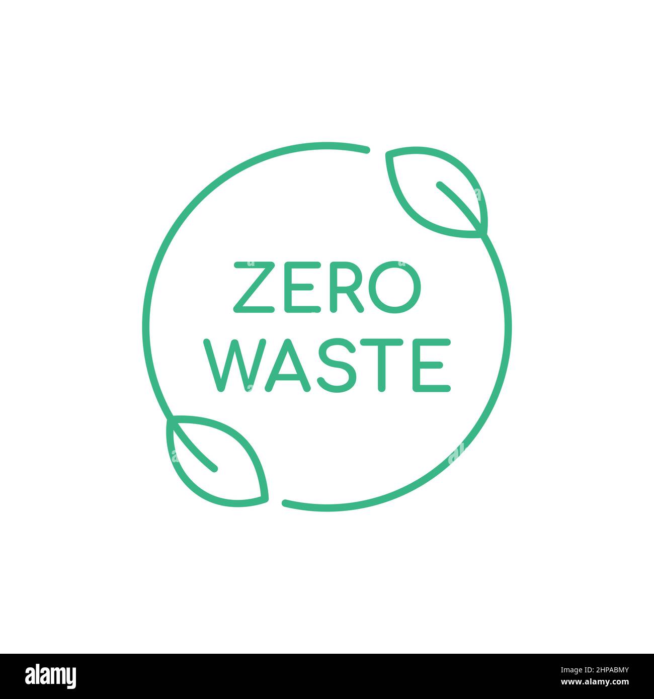 Zero waste thin line icon. Circle with leaves and zero waste text ... Zero waste thin line icon. Circle with leaves and zero waste text ...