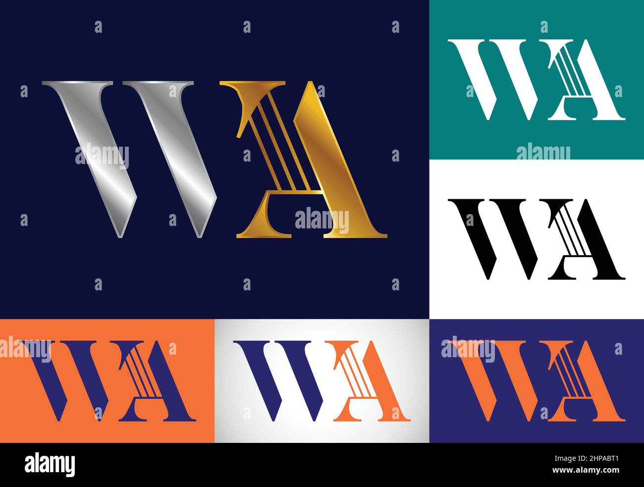 Initial Monogram Letter W A Logo Design Vector Template. WA Letter Logo ...