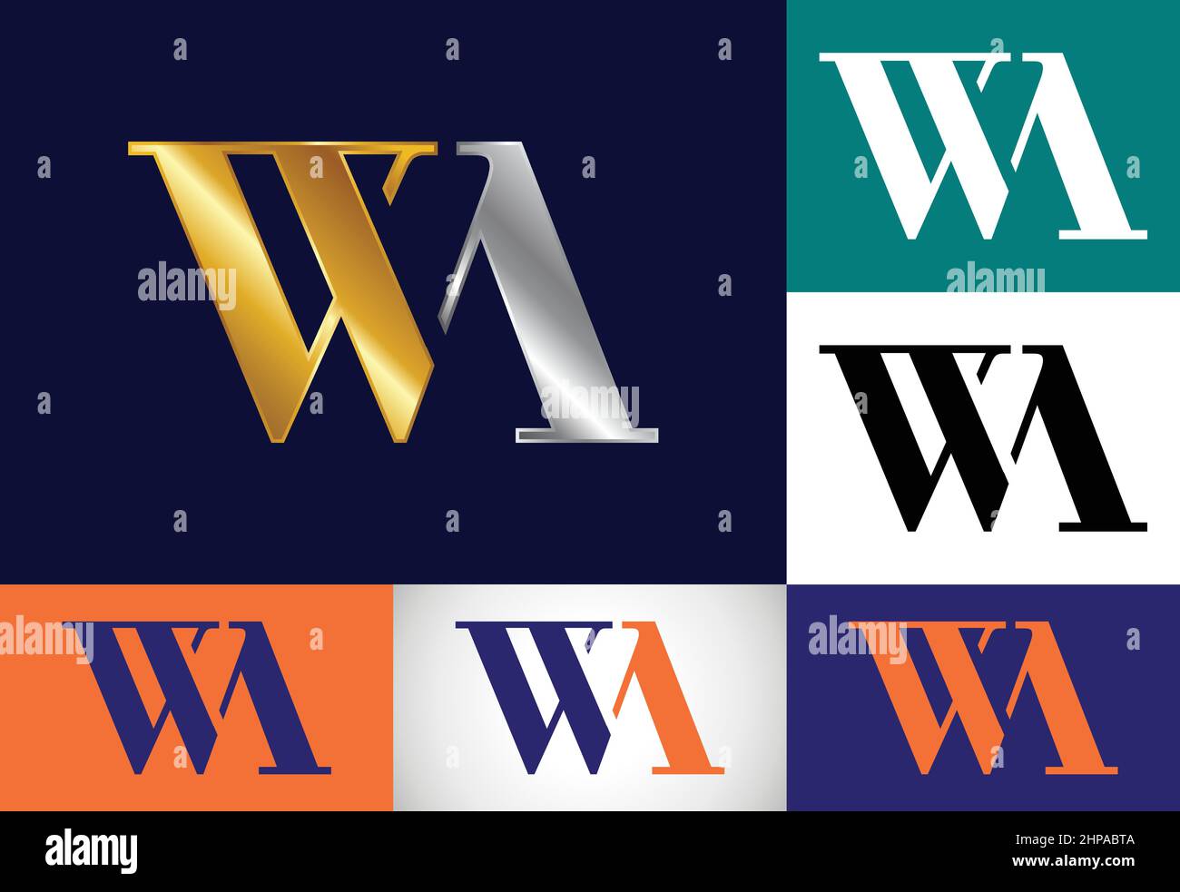 Initial Monogram Letter W A Logo Design Vector Template. WA Letter Logo ...