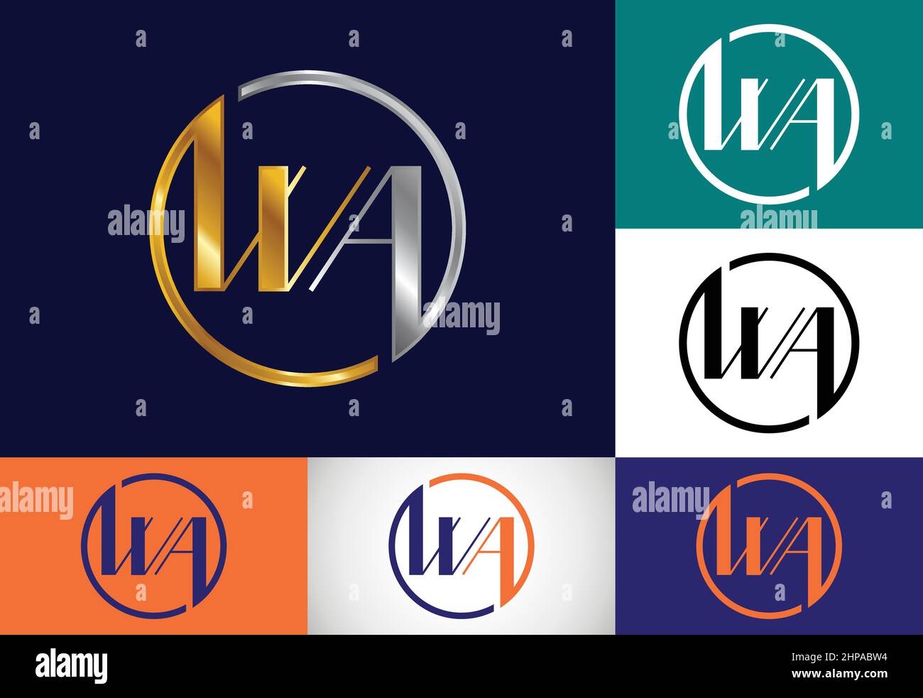 Initial Monogram Letter W A Logo Design Vector Template. WA Letter Logo ...