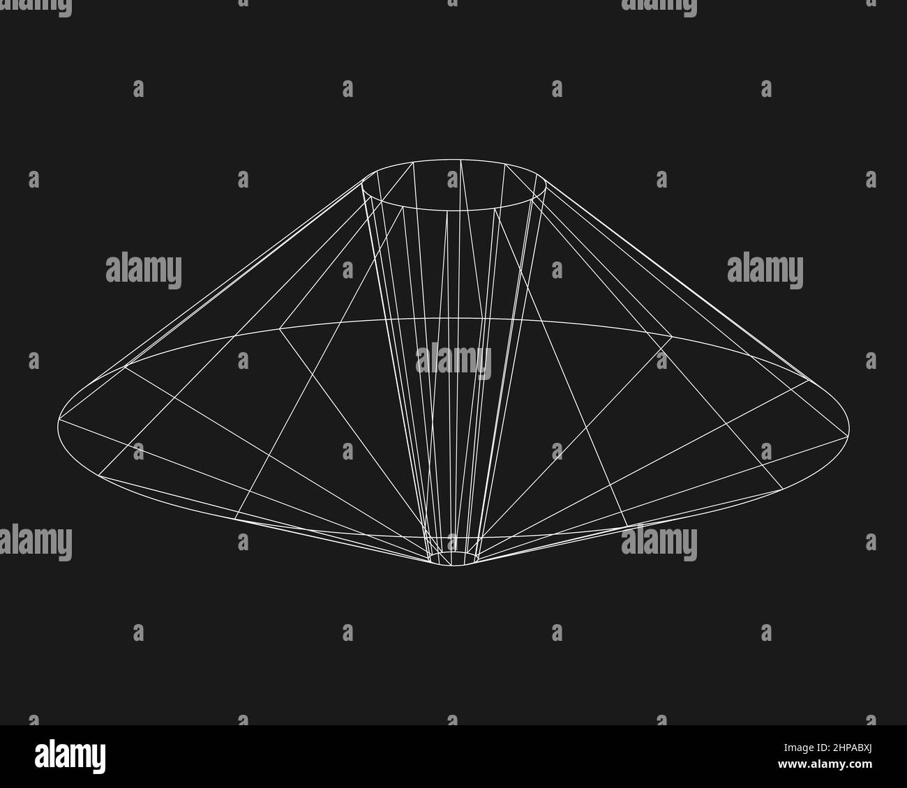 Cyber distorted shape, retro punk design element. Wireframe wave ...