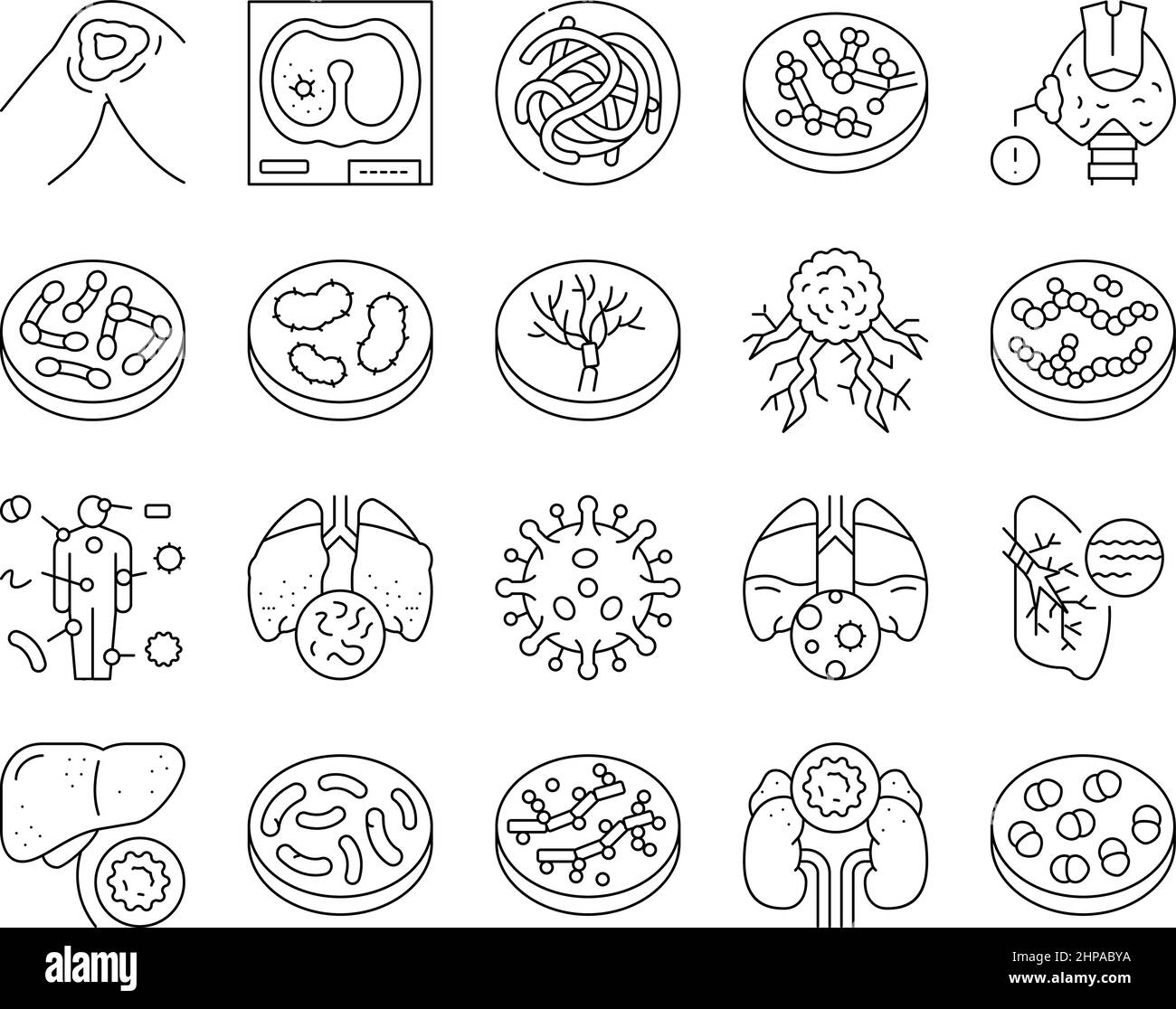 Bacteria Infection Collection Icons Set Vector Stock Vector Image & Art ...