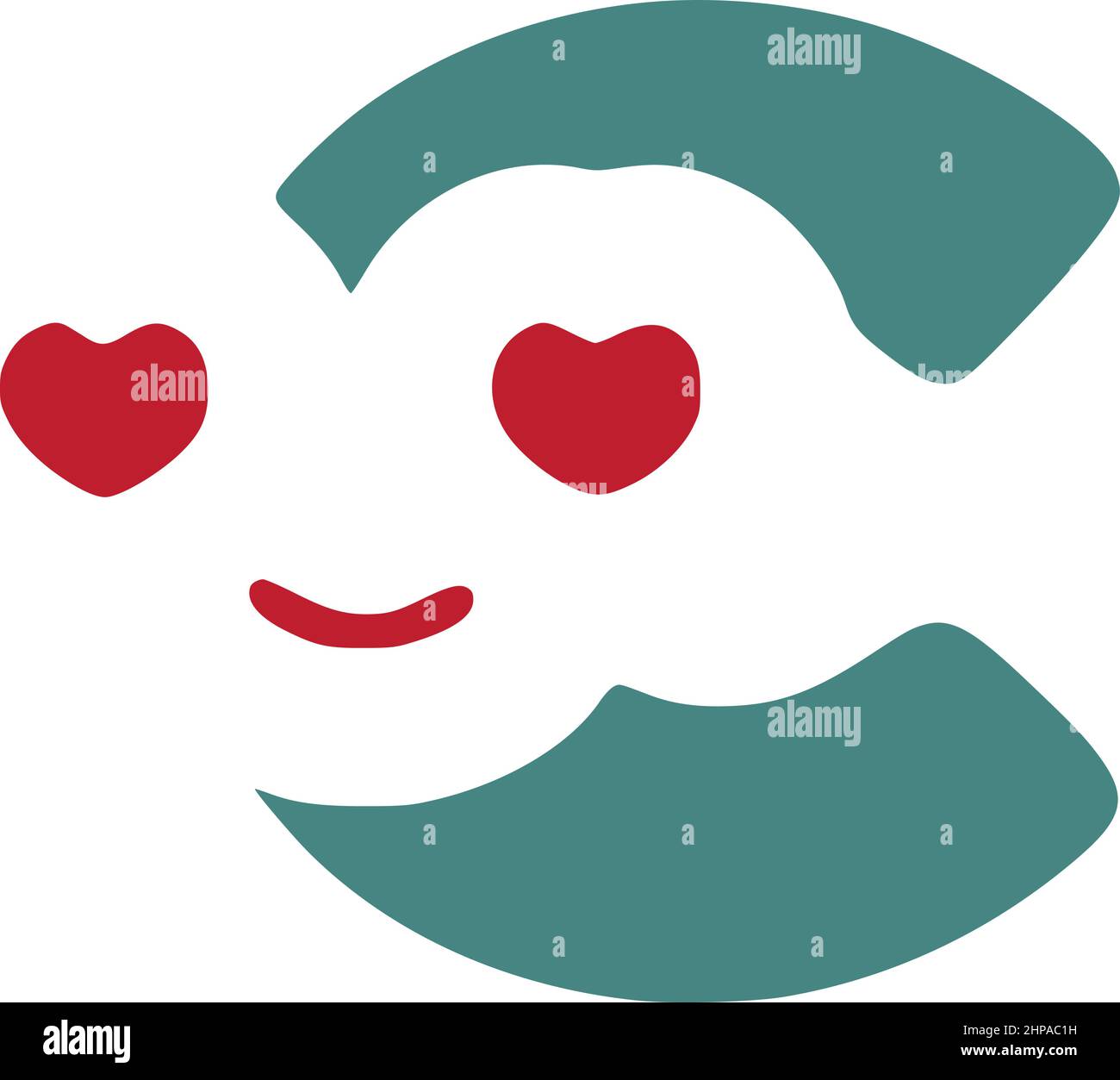 Letter c in love is a cute smiley in doodle style Stock Vector Image ...