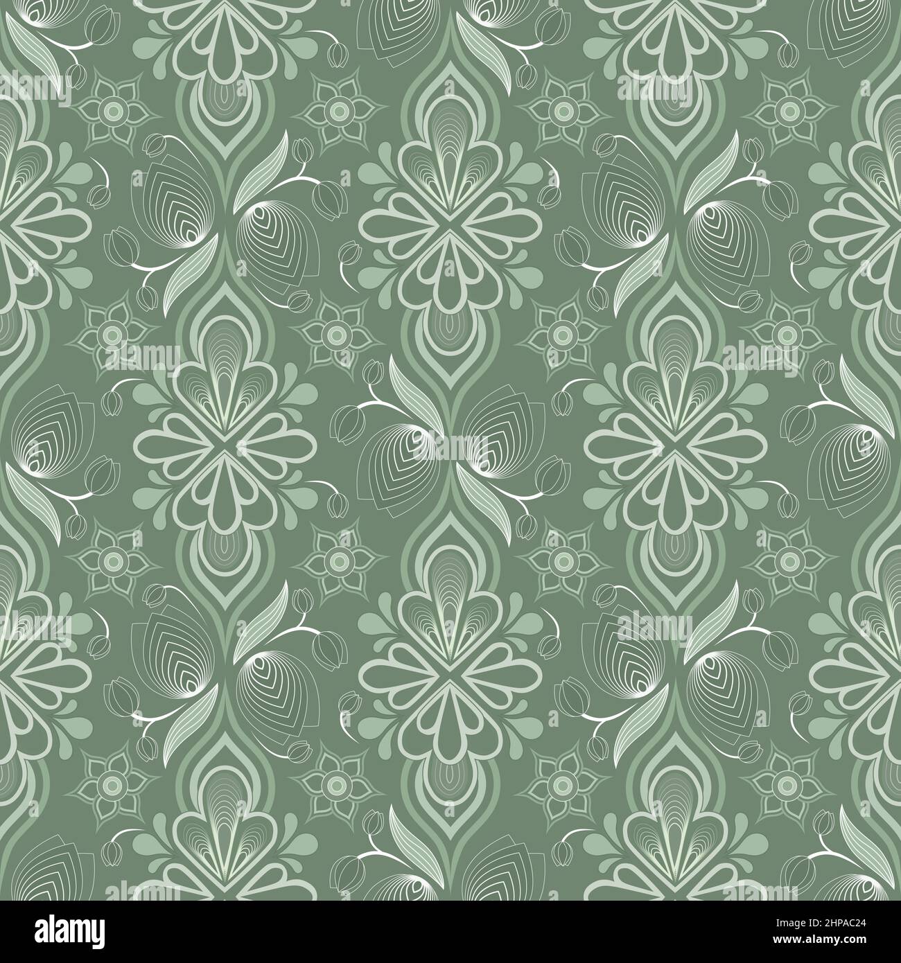 Seamless repeat pattern. Floral ornamental old fashioned style ...
