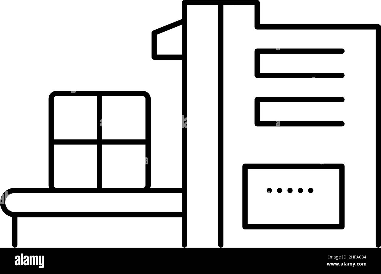 sorting waste machine line icon vector illustration Stock Vector Image ...