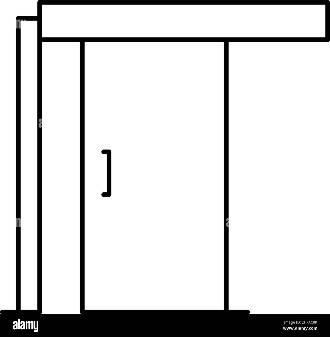 sliding door line icon vector illustration Stock Vector Image & Art - Alamy