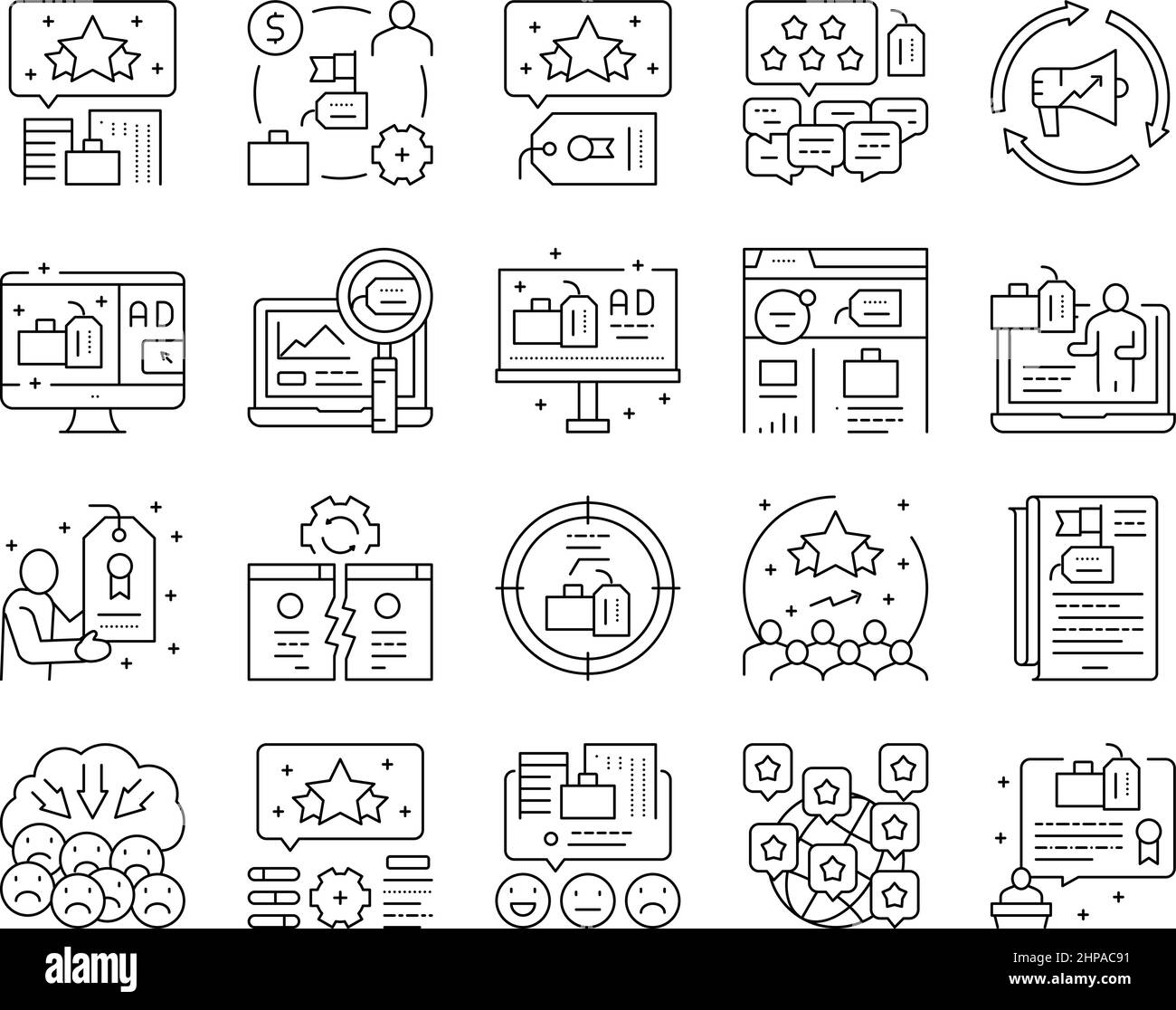 Reputation Management Collection Icons Set Vector Stock Vector Image ...