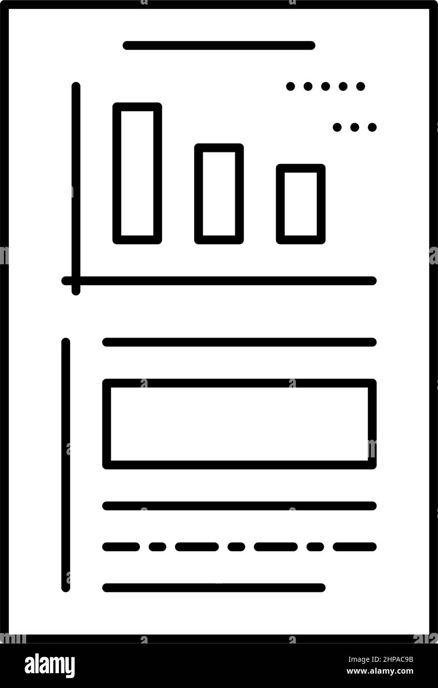 financial report document with chart line icon vector illustration ...