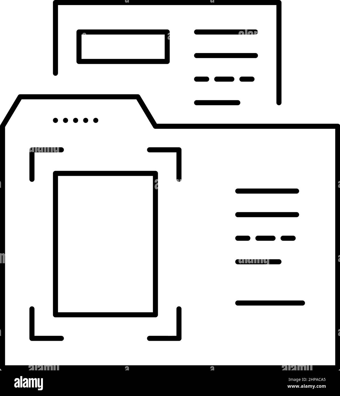 document in folder line icon vector illustration Stock Vector Image ...