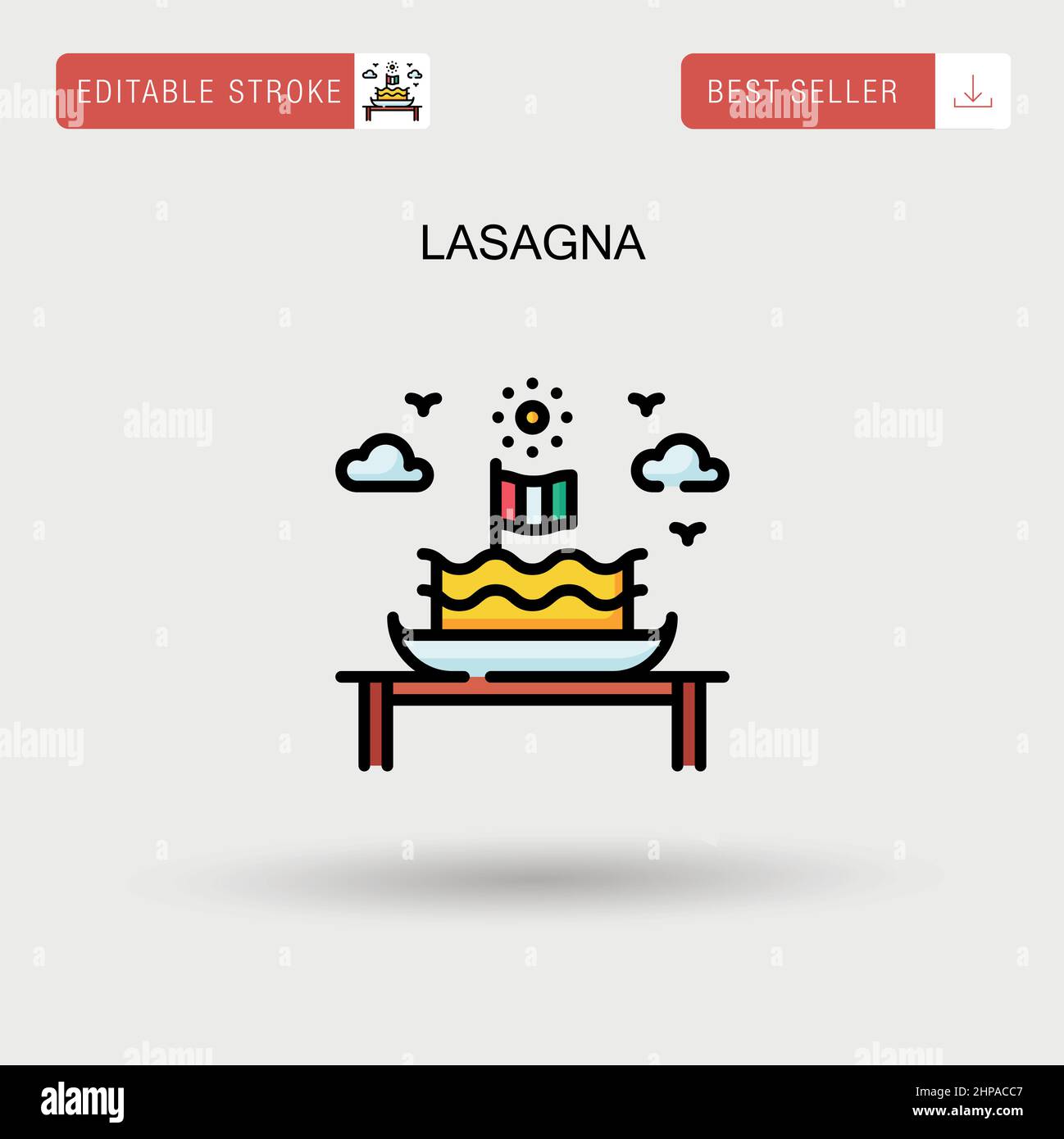 Plate lasagna italian restaurant Stock Vector Images - Alamy