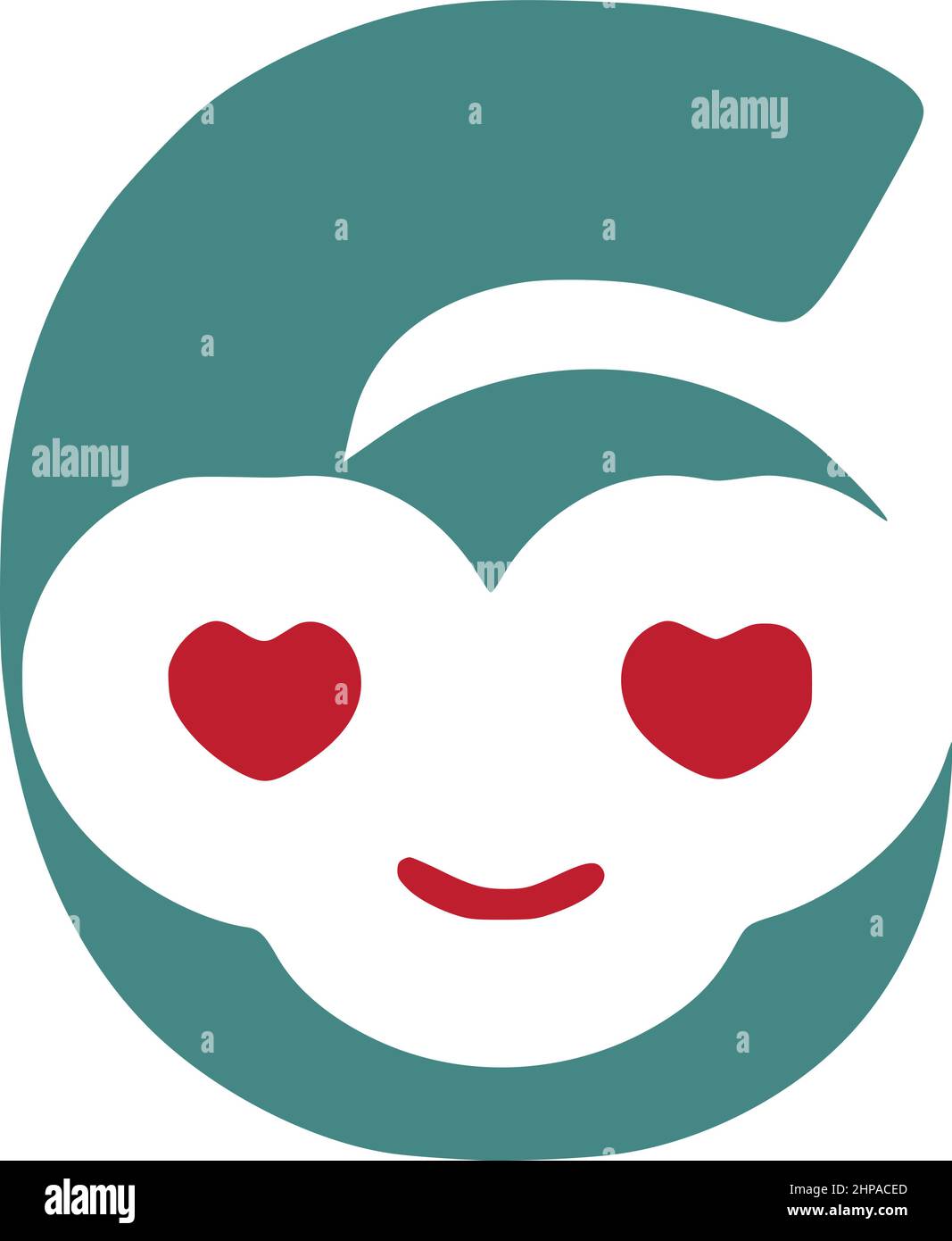 Number 6 in love cute smiley in doodle style Stock Vector Image & Art ...