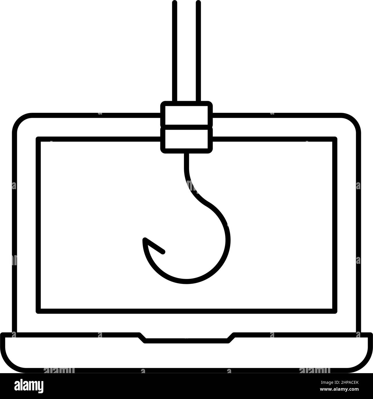 hook on computer display line icon vector illustration Stock Vector ...