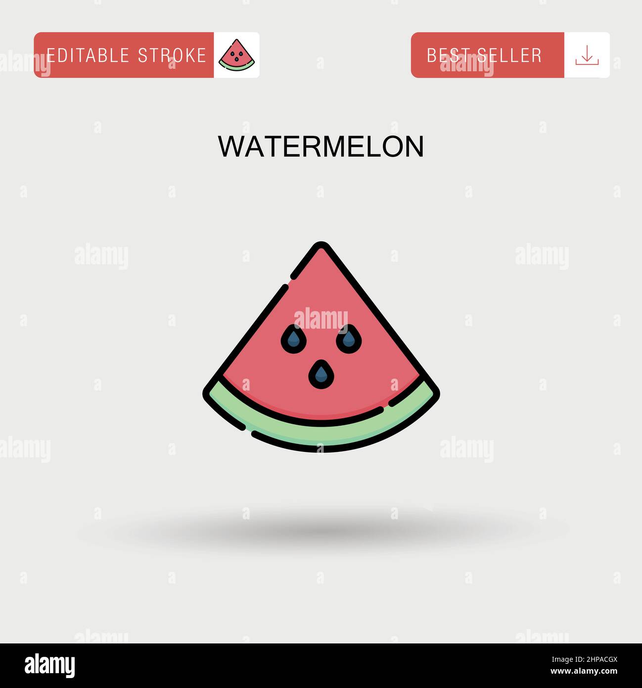 Watermelon Simple vector icon Stock Vector Image & Art - Alamy