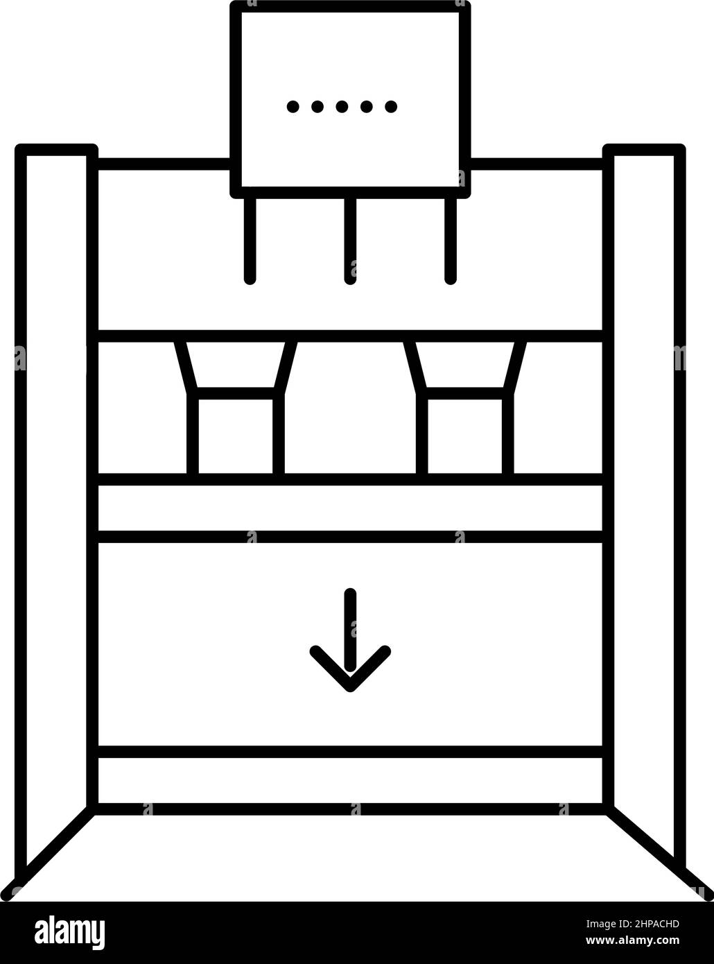 plywood cold press equipment line icon vector illustration Stock Vector ...