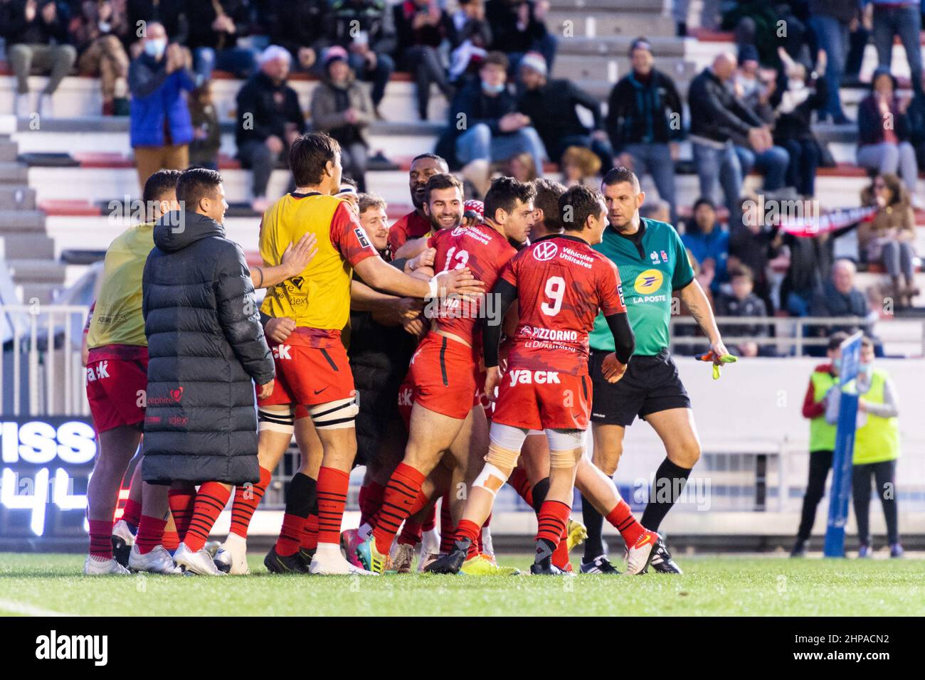 During the Top 14 game between Toulon and Perpignan in Felix Mayol ...