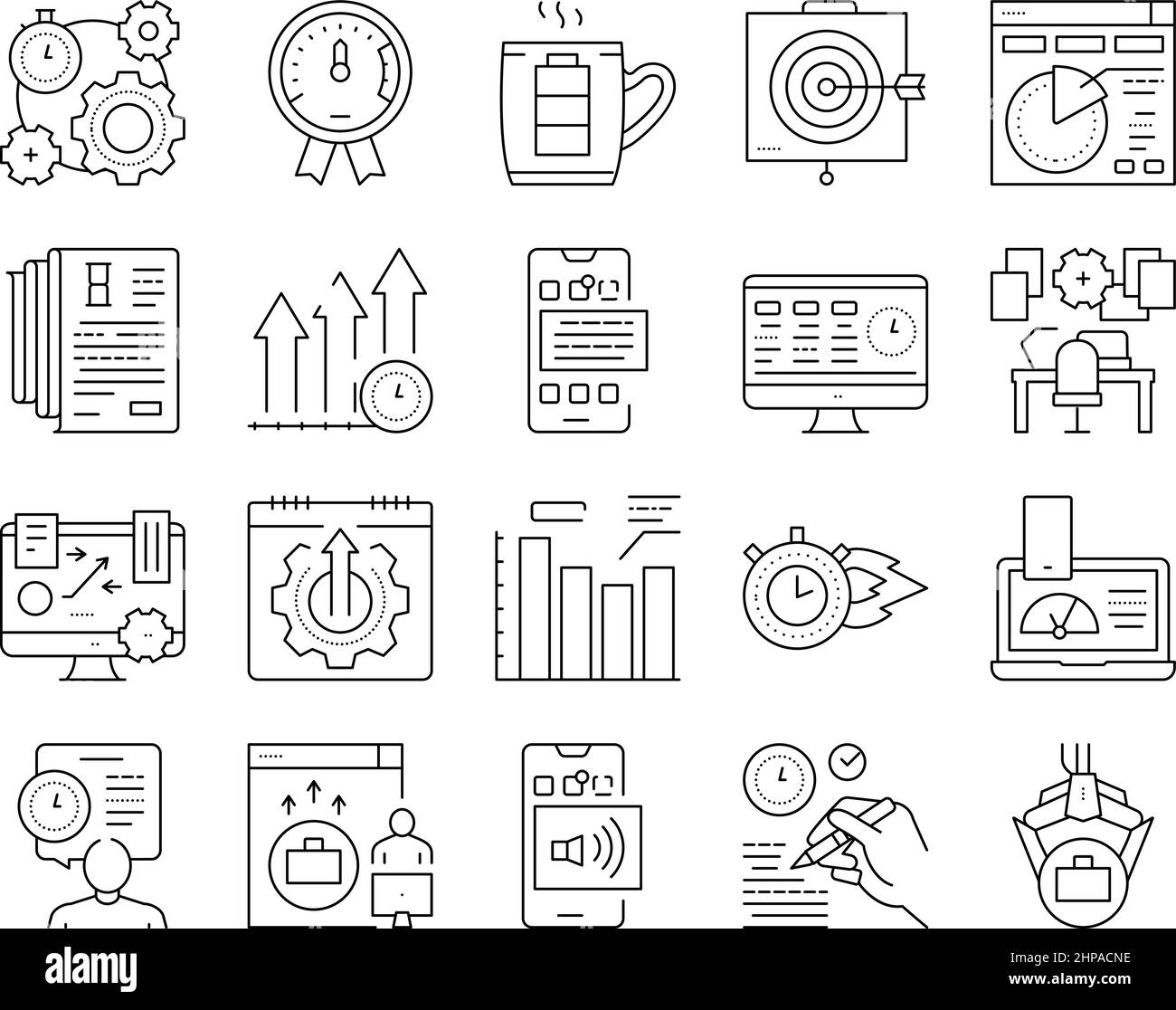 Productivity Manage Collection Icons Set Vector sign Stock Vector Image ...