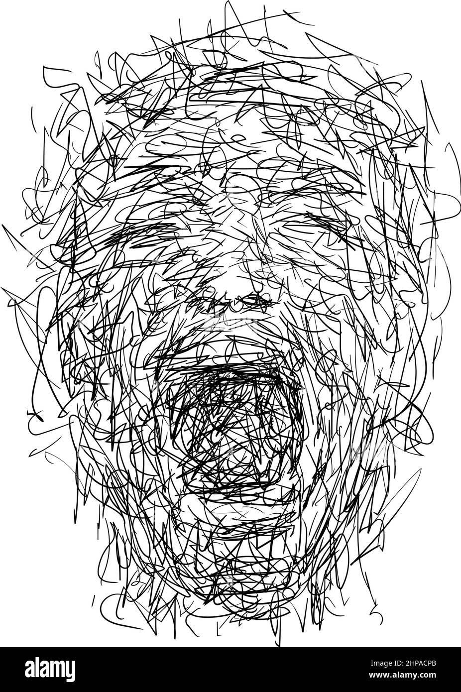 Drawing sketch of expressive face of person screaming loud Stock Vector ...