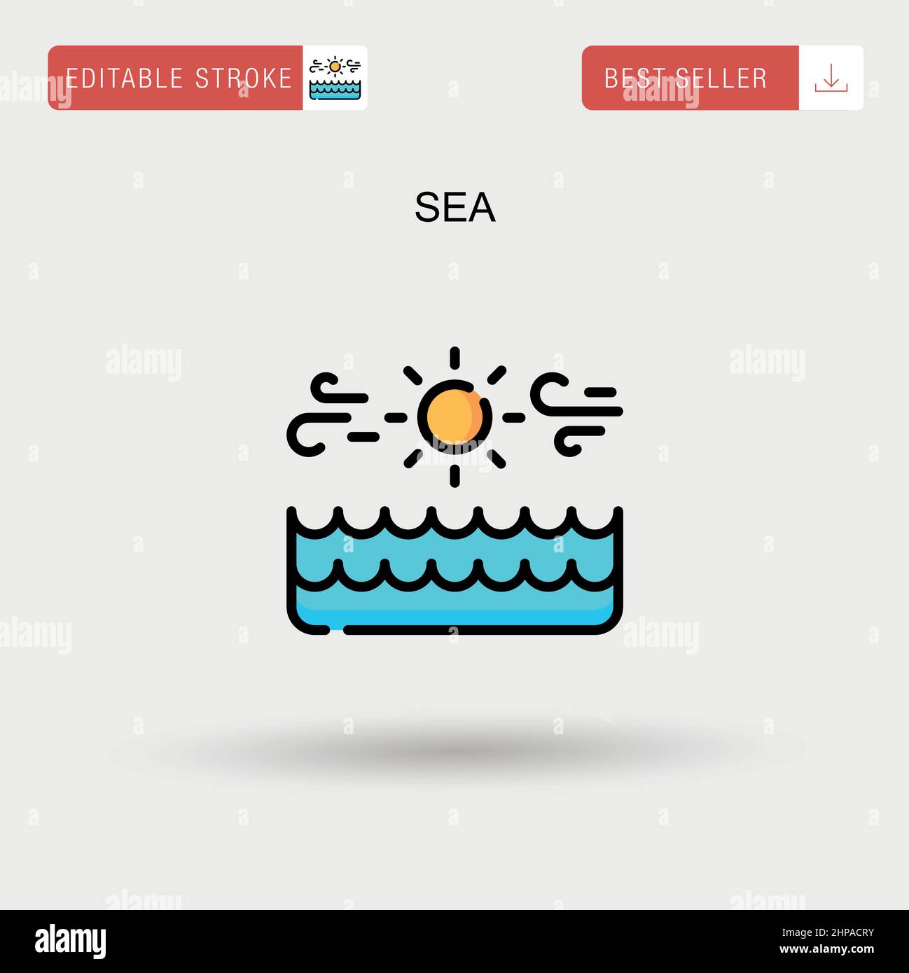 Sea Simple vector icon Stock Vector Image & Art - Alamy