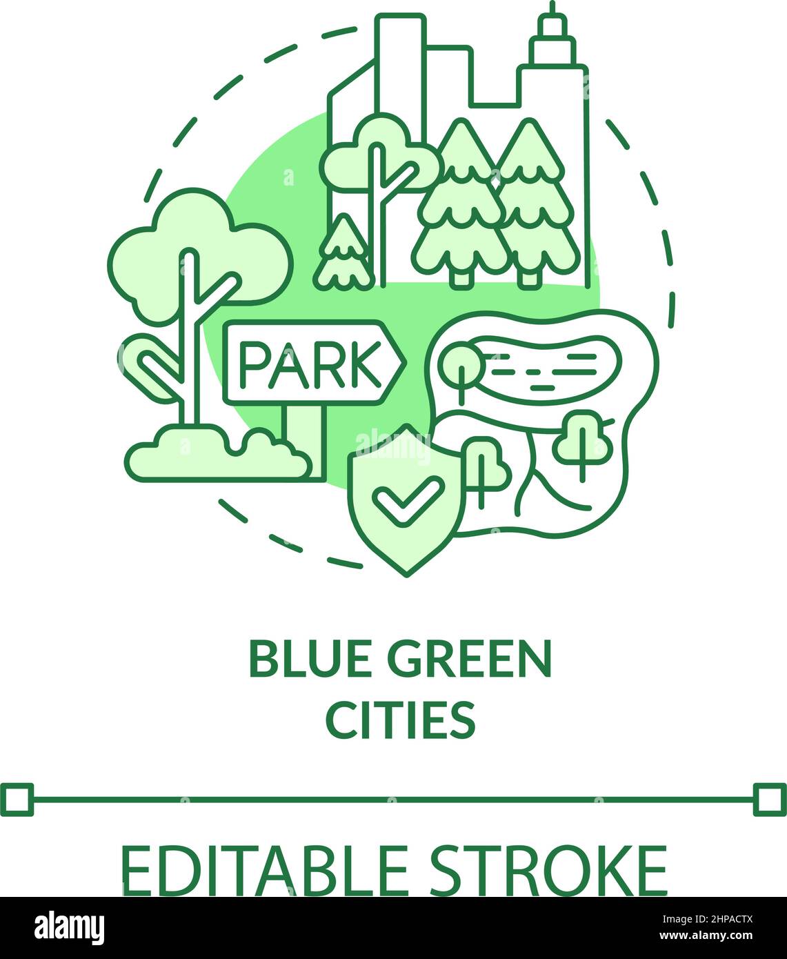 Blue green cities green concept icon Stock Vector Image & Art - Alamy