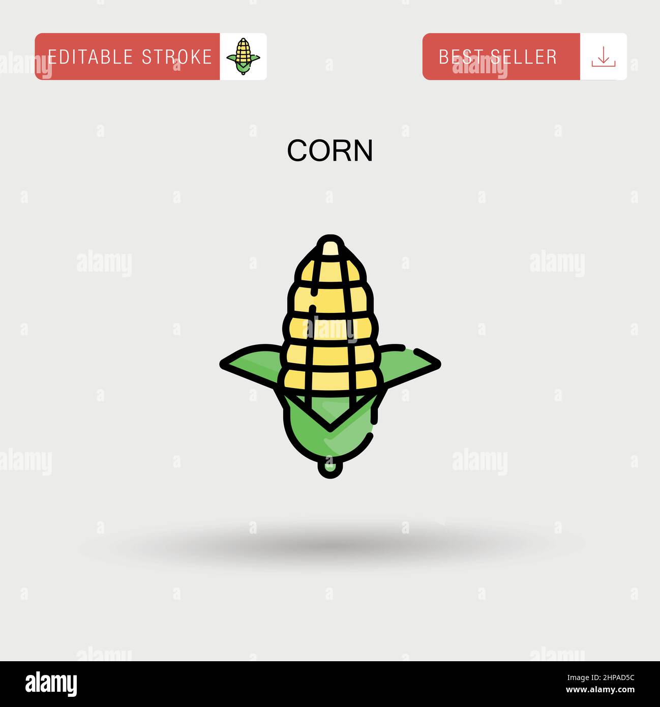 Corn Simple vector icon Stock Vector Image & Art - Alamy