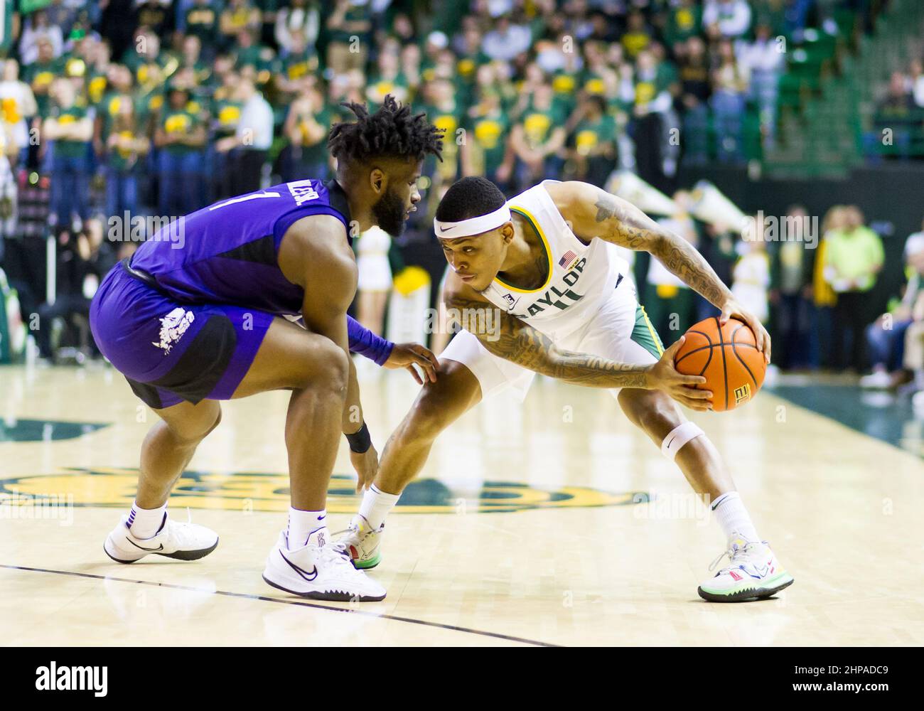 Waco, Texas, USA. 19th Feb, 2022. Baylor Bears guard James Akinjo (11 ...